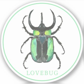 Valentine's Day Love Bug Sticker | Zazzle