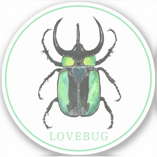 Valentine's Day Love Bug Sticker | Zazzle