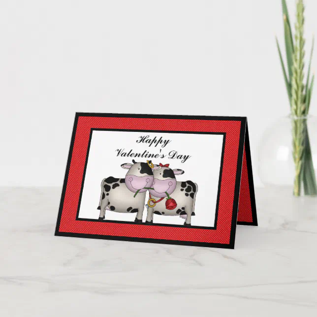 Valentine's Day Love Cows Greeting card | Zazzle