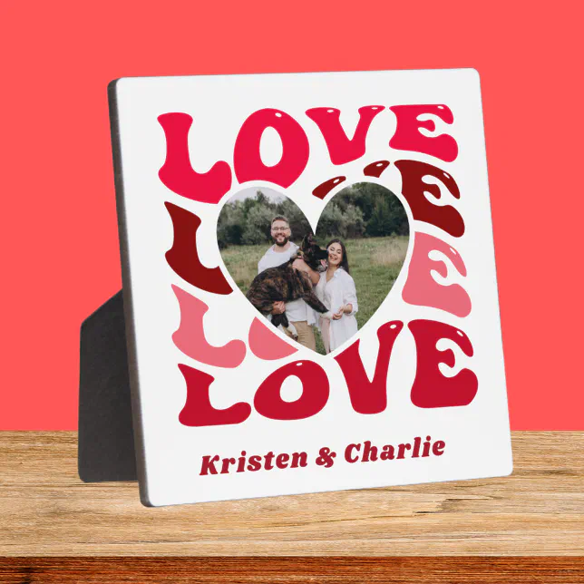 Valentines Day Love Custom Couple Photo Home Decor Plaque | Zazzle