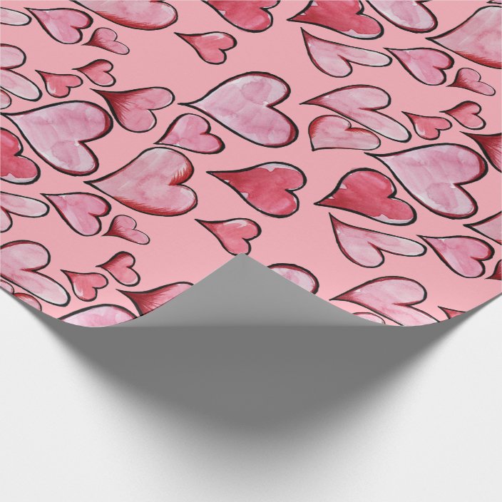 Valentine's Day Love hearts Wrapping Paper | Zazzle.com