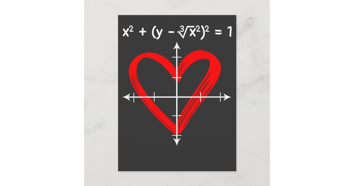 Valentines Day Love Math Equation Mathematician Postcard | Zazzle