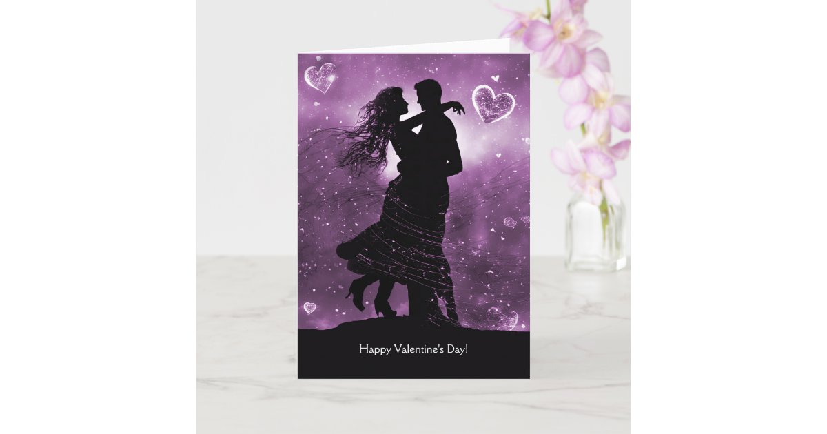Valentines Day Love Romance with Romantic Couple Card | Zazzle