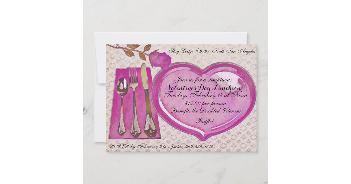 Valentine's Day Luncheon Invitation | Zazzle