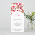 Valentine's Day Menu Card | Zazzle