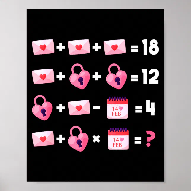 Valentines Day Order Of Operations Valentines Math Poster | Zazzle