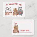 Valentine's Day Owls Classroom Valentine Card | Zazzle