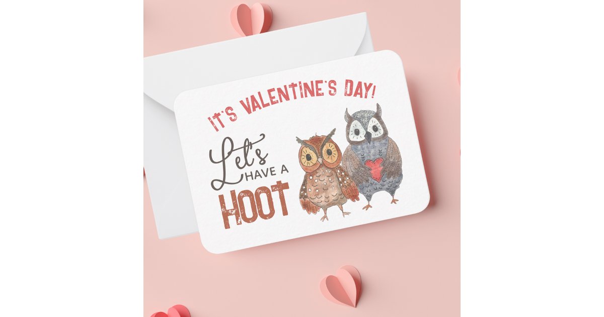 Valentine's Day Owls Classroom Valentine Card | Zazzle