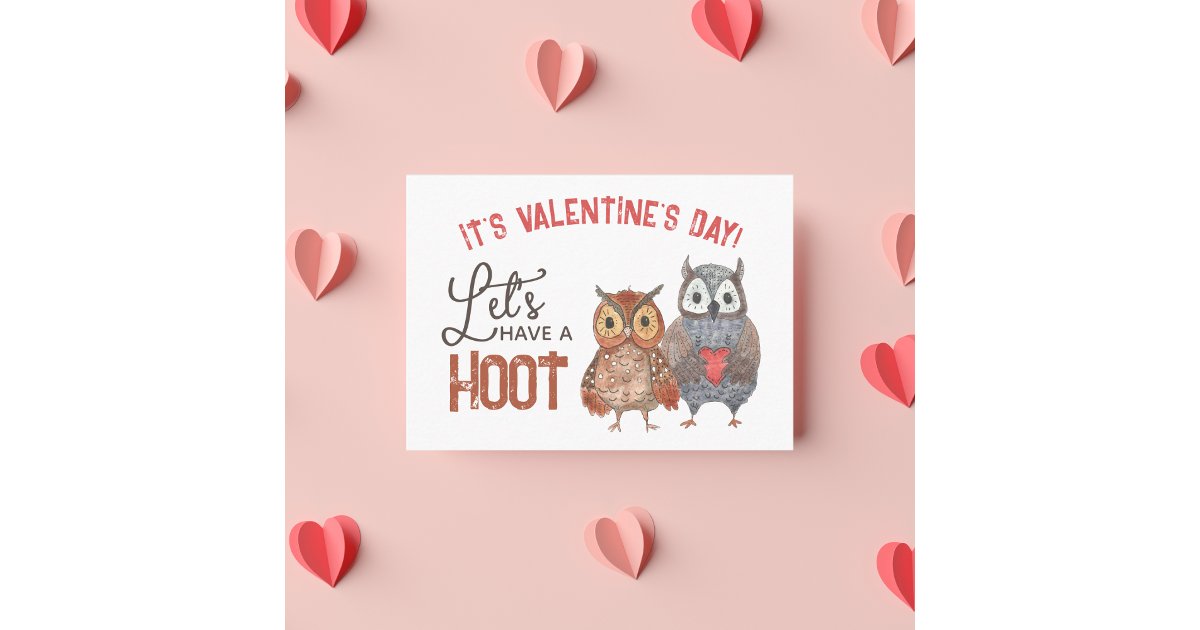 Valentine's Day Owls Classroom Valentine Card Pack | Zazzle