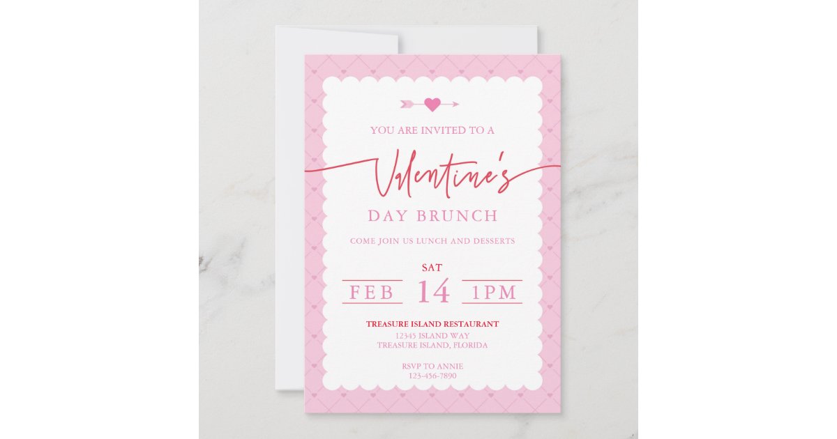 Valentine's Day Party Invitation Day Brunch | Zazzle