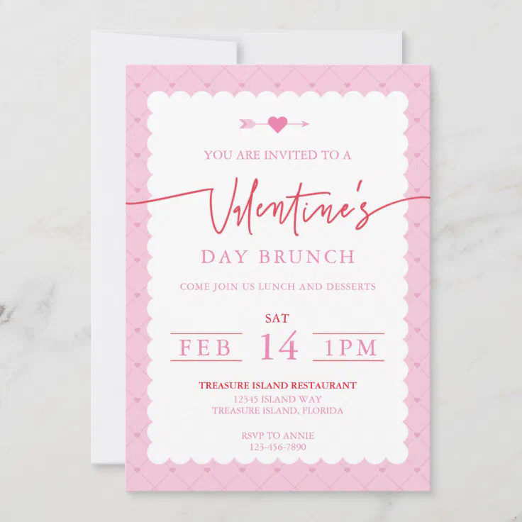 Valentine's Day Party Invitation Day Brunch | Zazzle