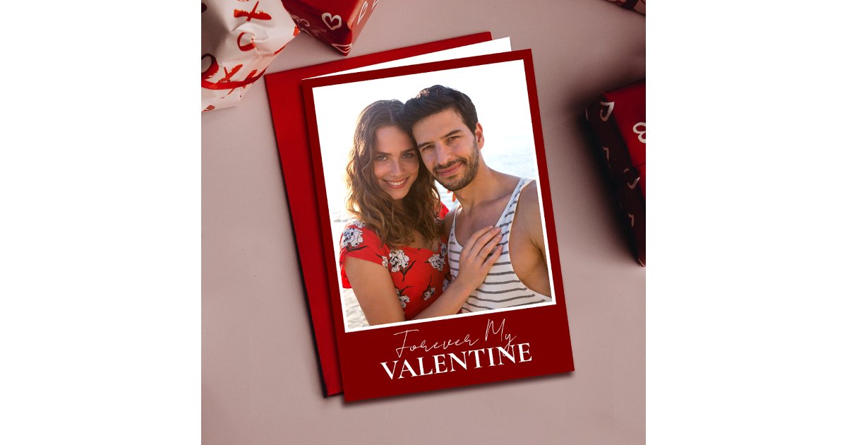 Valentines Day Photo Couple Red Valentine's Card | Zazzle
