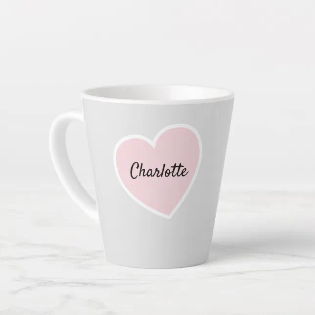 Valentine's day pink heart latte mug | Zazzle