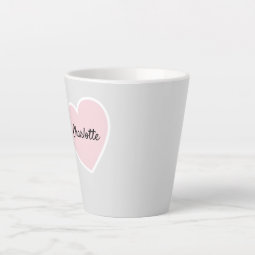 Valentine's day pink heart latte mug | Zazzle