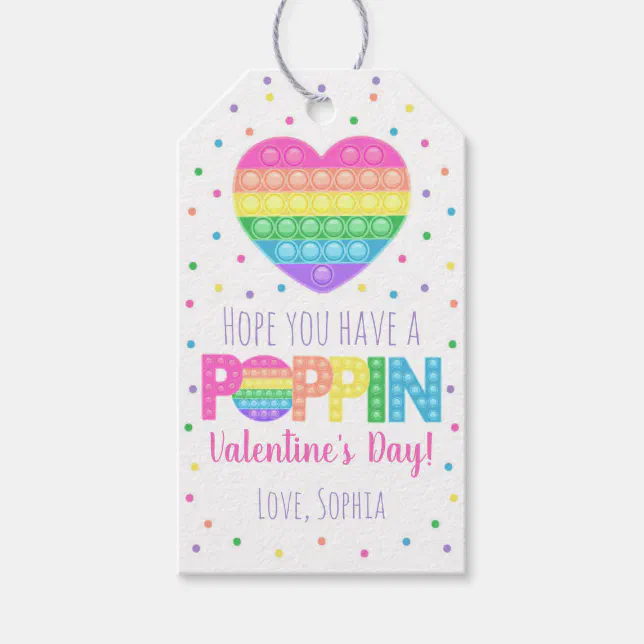 Valentine's Day Pop It Gift Tag, Poppin Valentine Tags | Zazzle