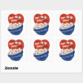 Valentines Day Popcorn Custom NAME Sticker Label | Zazzle