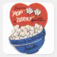 Valentines Day Popcorn Custom NAME Sticker Label | Zazzle