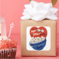 Valentines Day Popcorn Custom NAME Sticker Label | Zazzle