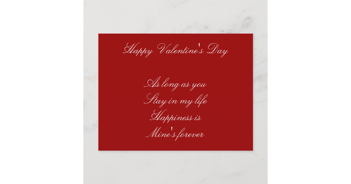 Valentines day postcards-happiness holiday postcard | Zazzle