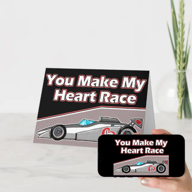 valentine's day race car holiday card | Zazzle