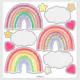 Valentine's Day Rainbows, Clouds, Hearts and Stars Sticker | Zazzle