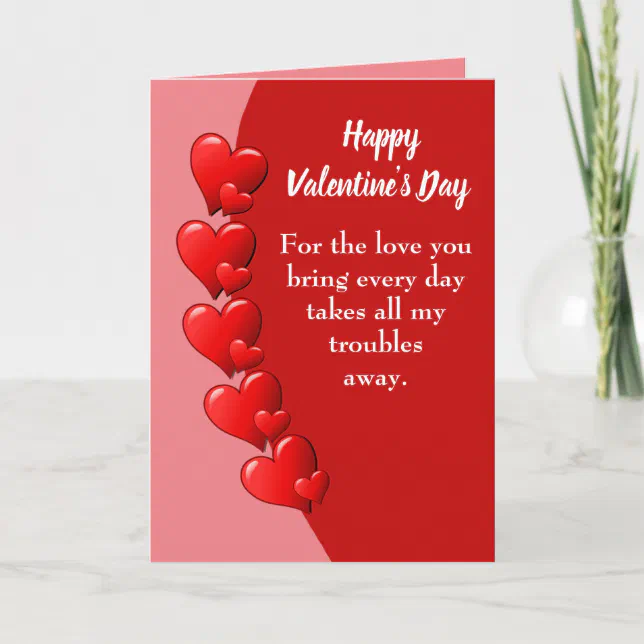 Valentine's Day Red Heart Card | Zazzle