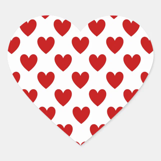 Valentine's Day Red Love Hearts Stickers | Zazzle