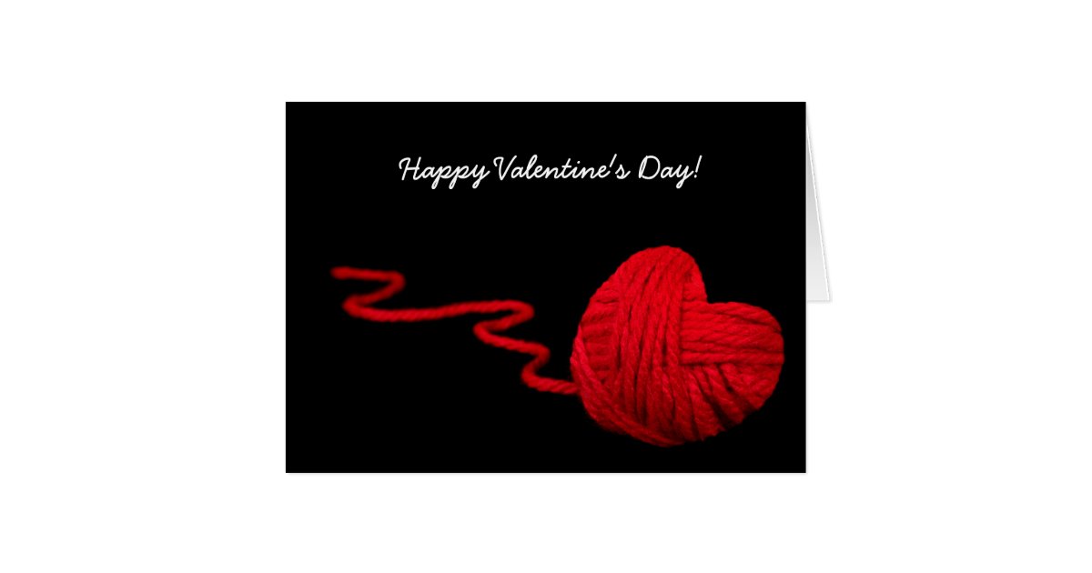 Valentine's Day Red Yarn Heart | Zazzle