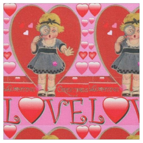 Vintage Valentine Fabric | Zazzle