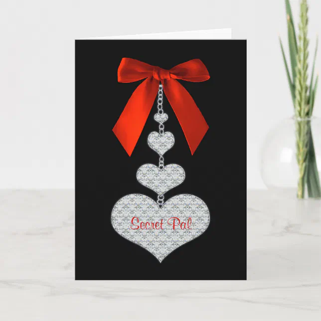 Valentine's Day - Secret Pal - Hearts Holiday Card | Zazzle