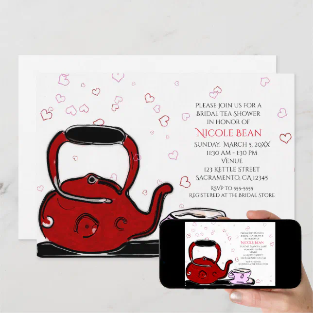 Valentine's Day Tea Party Chic Party Invitations | Zazzle