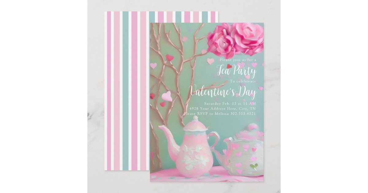 Valentine's Day Tea Party Invitation | Zazzle