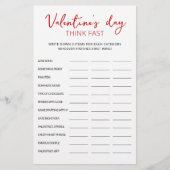 Valentine's day Think Fast, Think Quick party game | Zazzle