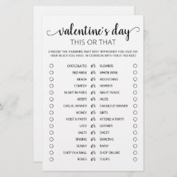 Valentine's day This or that Game Editable game | Zazzle