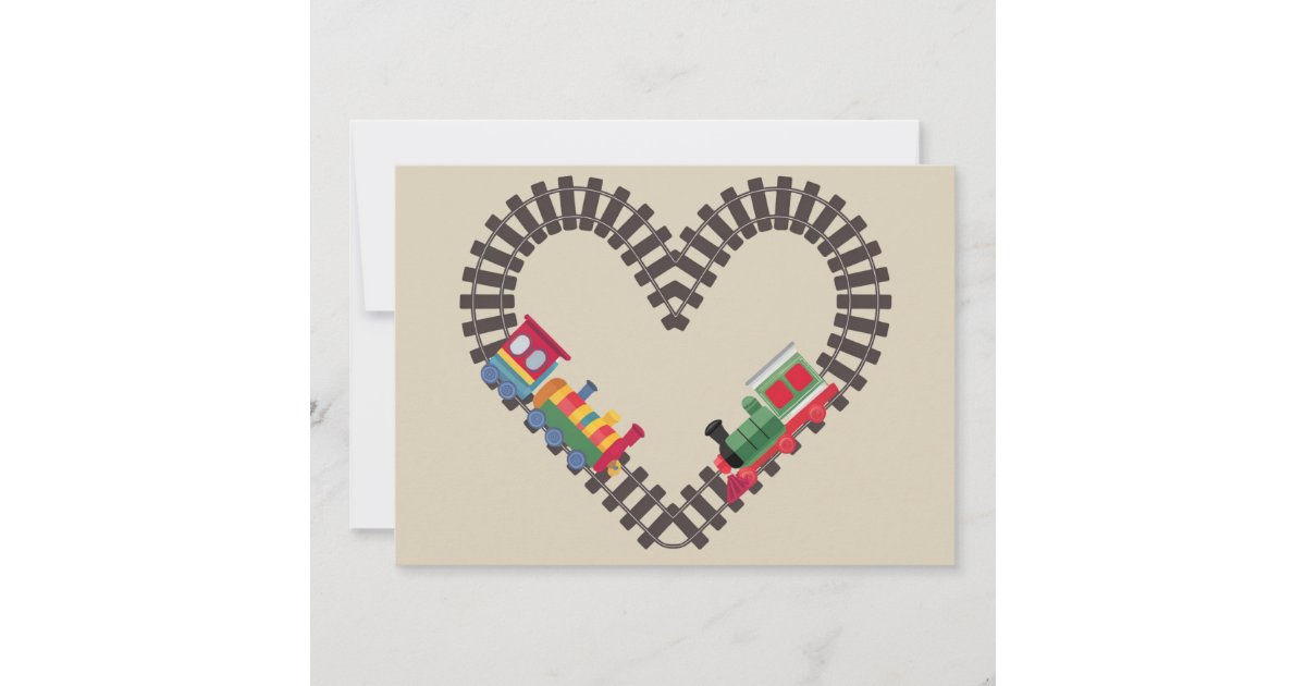Valentines Day Train Railroad Heart Invitation | Zazzle