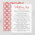 Valentine's day Trivia with Answers Game Card | Zazzle