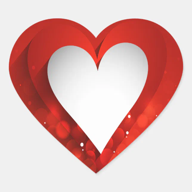 Valentine's Day White Heart - Customize Heart Sticker | Zazzle