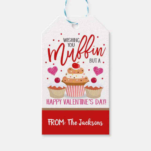 Valentines Muffin Gift Tag | Zazzle