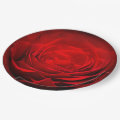 Valentine's Paper Plate-Stunning Painted Red Rose Paper Plates | Zazzle