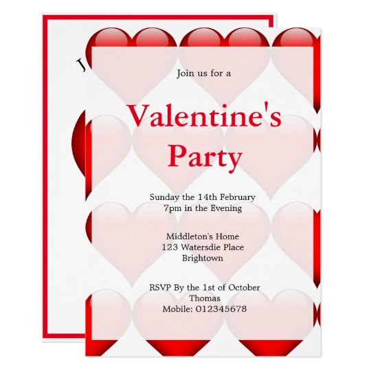 Valentines Party Red Heart Forever Love Invitation | Zazzle.com