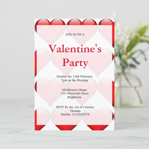 Valentines Party Red Heart Forever Love Invitation | Zazzle