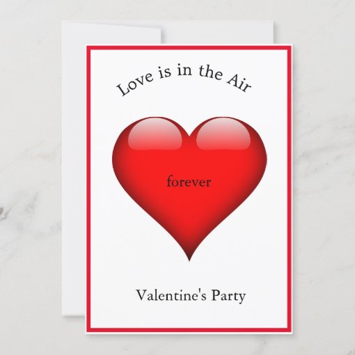 Valentines Party Red Heart Forever Love Invitation | Zazzle