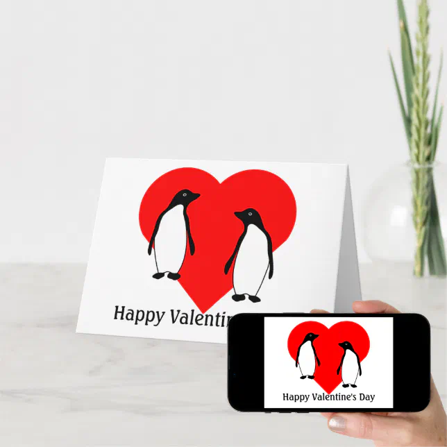 Valentines Penguin Love Couple Greeting Card | Zazzle