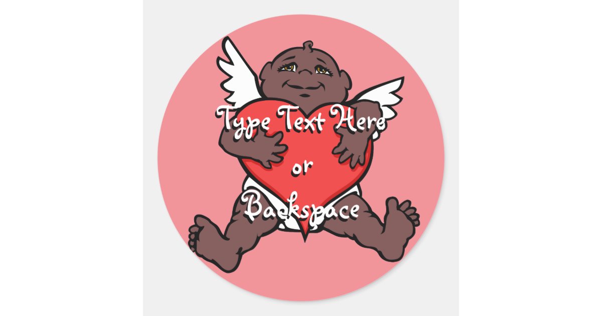 Valentine's Sticker African Cupid Sticker Custom | Zazzle