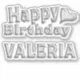 Valeria Happy Birthday silver Sticker | Zazzle