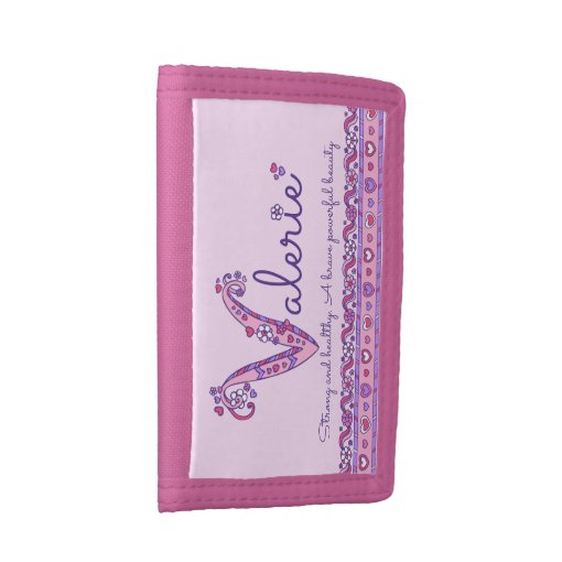 Valerie letter V name meaning doodle art Tri-fold Wallet | Zazzle