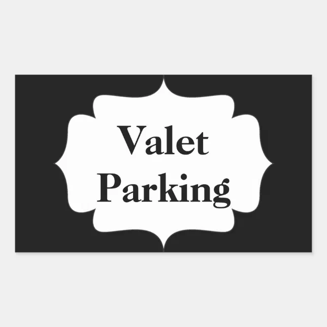 Valet Parking Rectangular Sticker | Zazzle