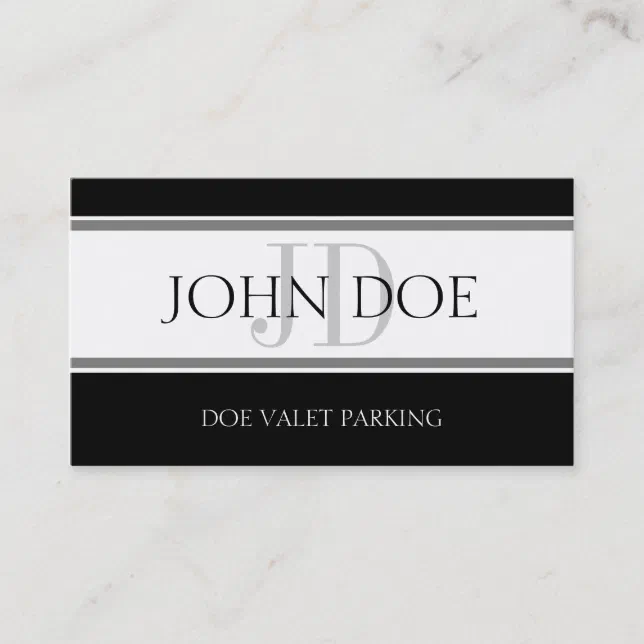 Valet Parking Stripe W/W Business Card | Zazzle