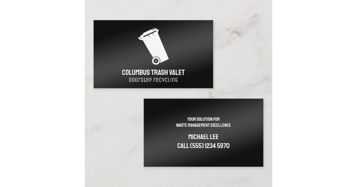 Valet Trash Business Card | Zazzle
