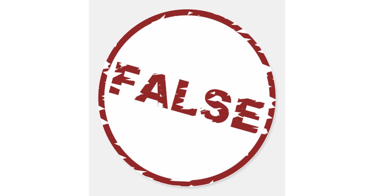 Validation Icon - FALSE - Sticker | Zazzle